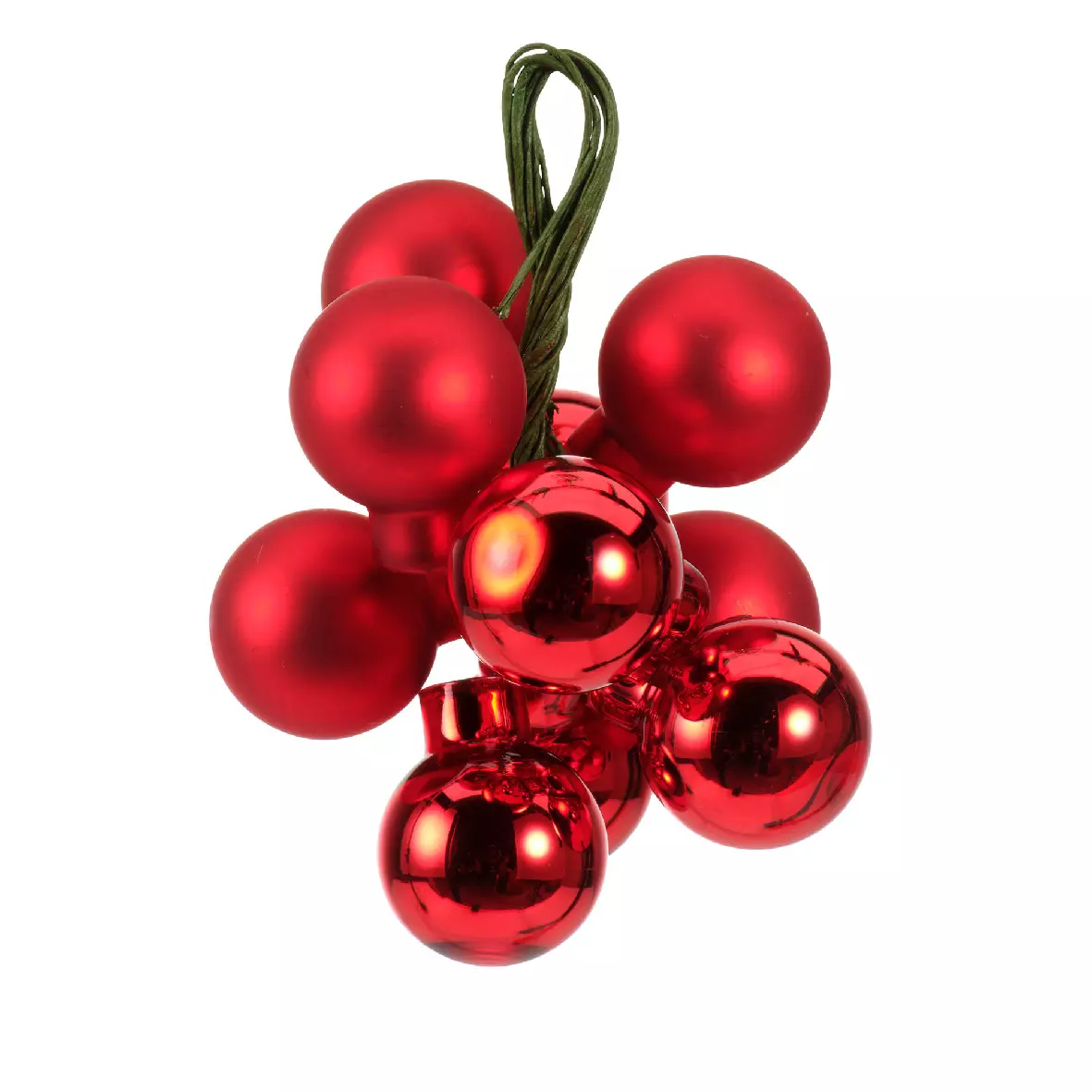 Julekuler glass 10 pk Ø2 cm rød & gull - Plantehallen AS