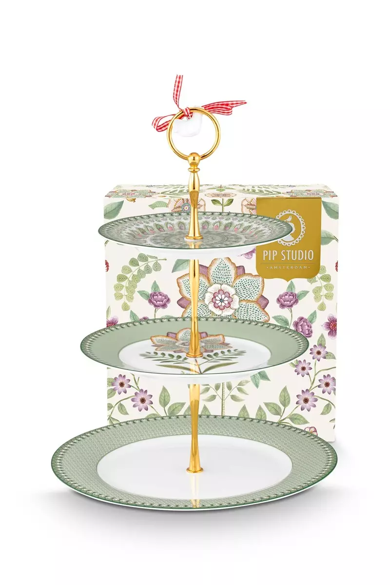 Pip Studio 3 etasjes kakefat Lilly&Lotus light green - Drageset