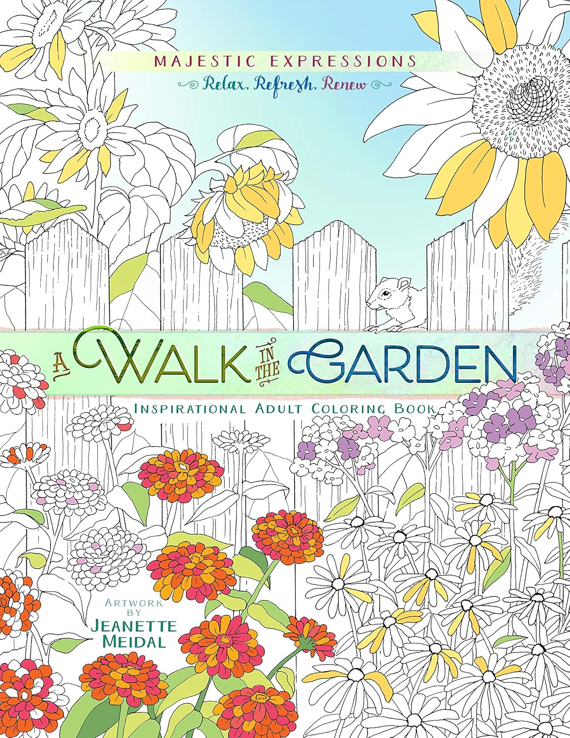 Fargebok, A Walk In The Garden, Inspirational Adult Coloring Book ...