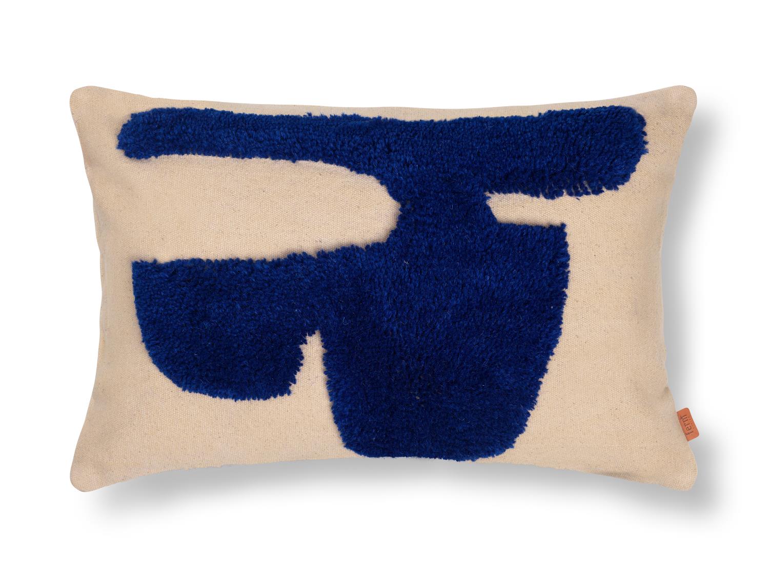 Ferm Living Lay Pute Rectangular Sand Bright Blue Konstabel AS