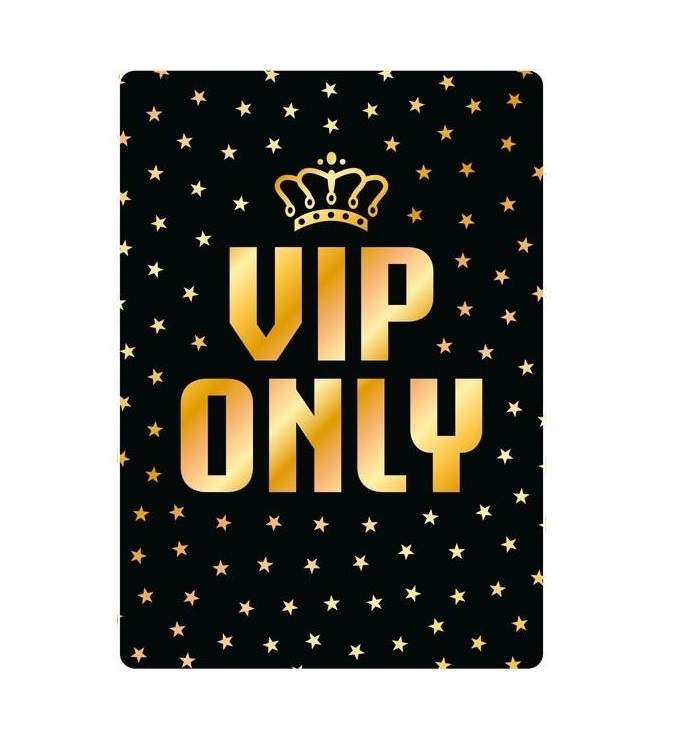 SKILT 'VIP Only', Metall, 21x14,8cm. - Pets ZooTropia AS